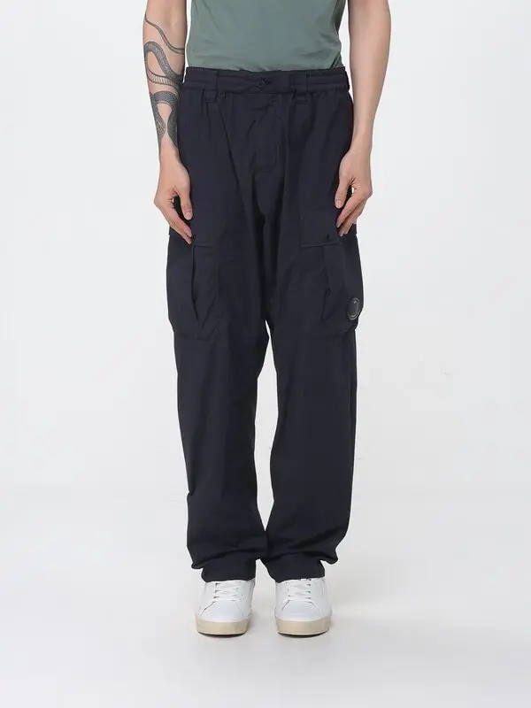 C.P. COMPANY Stretch Cotton Blend Cargo Trousers - Blue