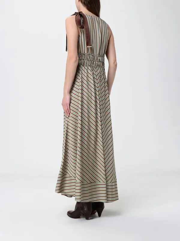 Liu Jo Striped Maxi Dress With Halterneck