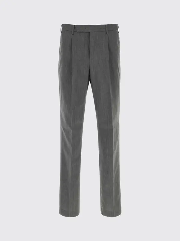 PT TORINO Tailored Trousers In Virgin Wool And Cotton Blend - Grey