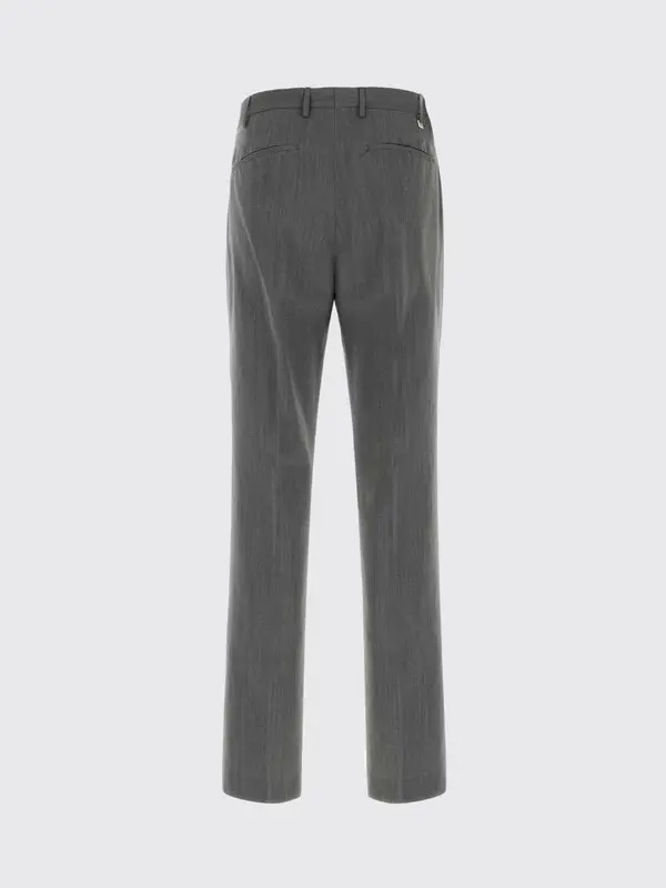 PT TORINO Tailored Trousers In Virgin Wool And Cotton Blend - Grey
