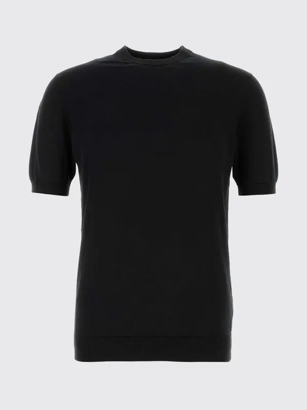 Fedeli Basic Cotton Crew Neck Knit - Black