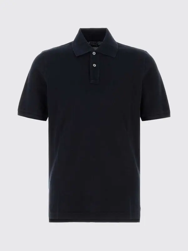 Fedeli Basic Cotton Polo Shirt - Blue