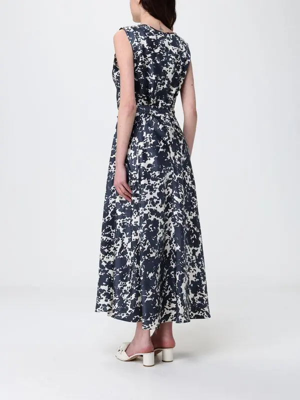 Max Mara Polka Dot Belted Dress - Blue