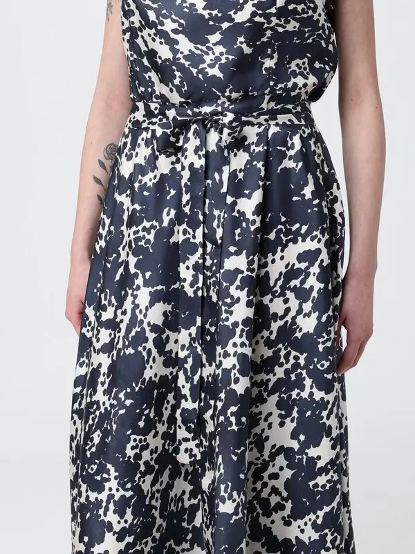 Max Mara Polka Dot Belted Dress - Blue