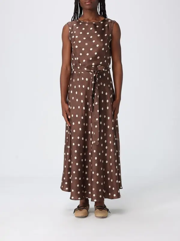 Max Mara Polka Dot Belted Dress