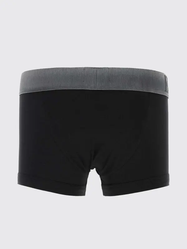 Emporio Armani Cotton Boxers With Logo - Black