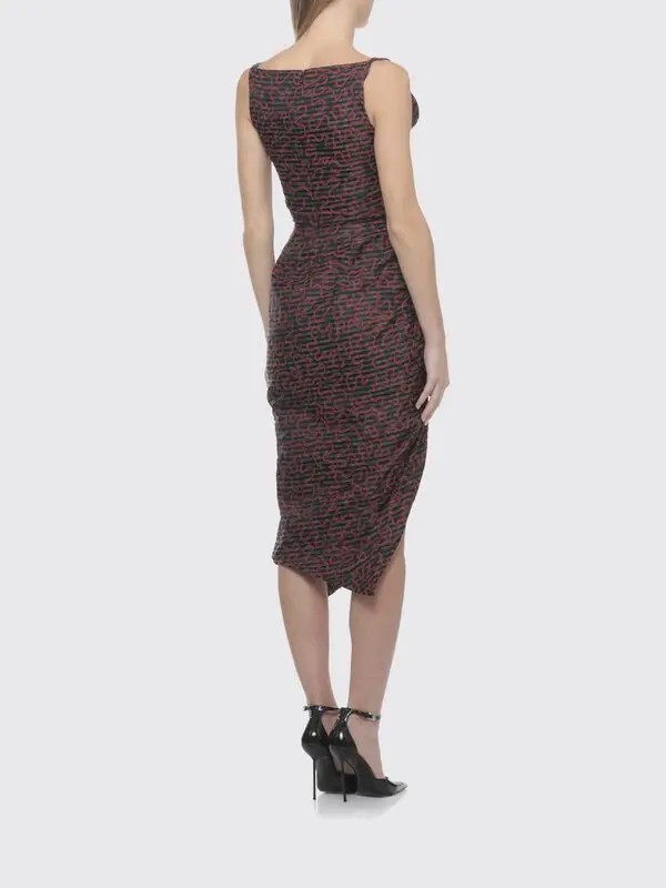 vivienne ruched midi dress VIVIENNE WESTWOOD Long Monday Pulling ruched cotton-piquet midi dress