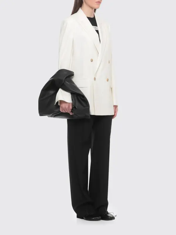 MAISON MARGIELA Double-breasted Virgin Wool Blend Blazer - Beige