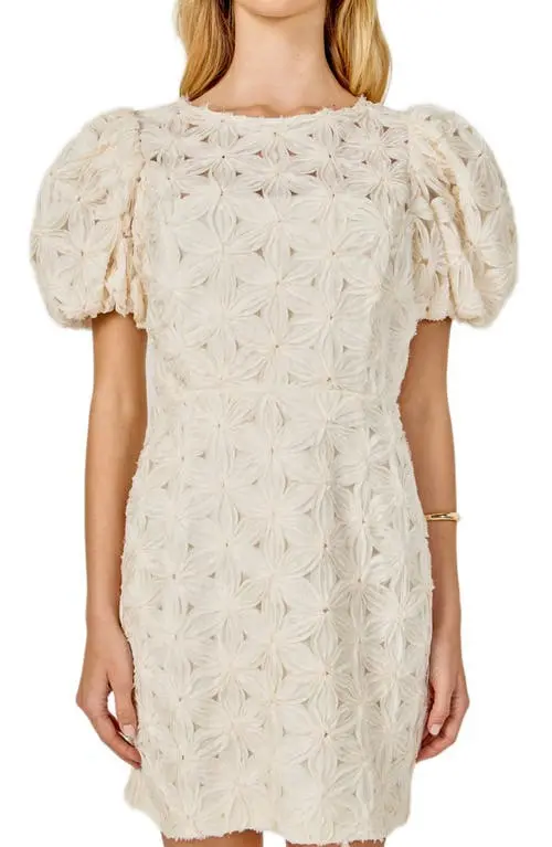 Endless Rose Texture Puff Sleeve Minidress