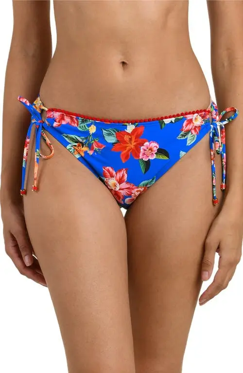 La Blanca Modern Adjustable Loop Bikini Bottom - Blue Multi
