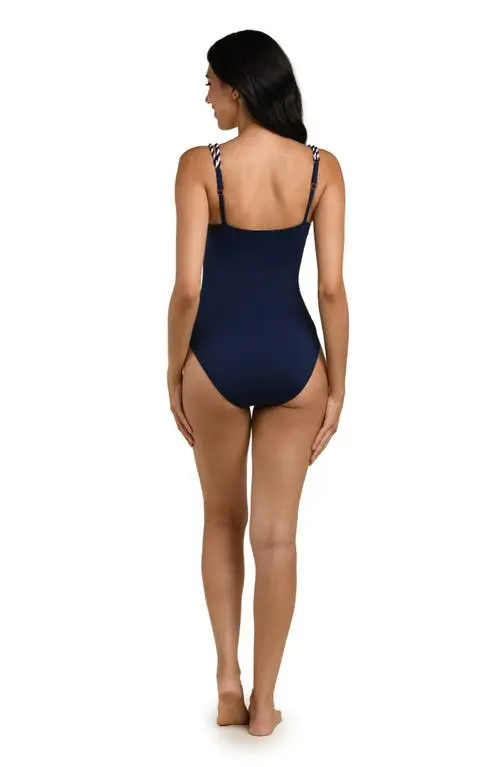 La Blanca Mariner Floral One-piece Swimsuit - Indigo