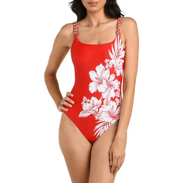 La Blanca Mariner Floral One-piece Swimsuit - Ruby