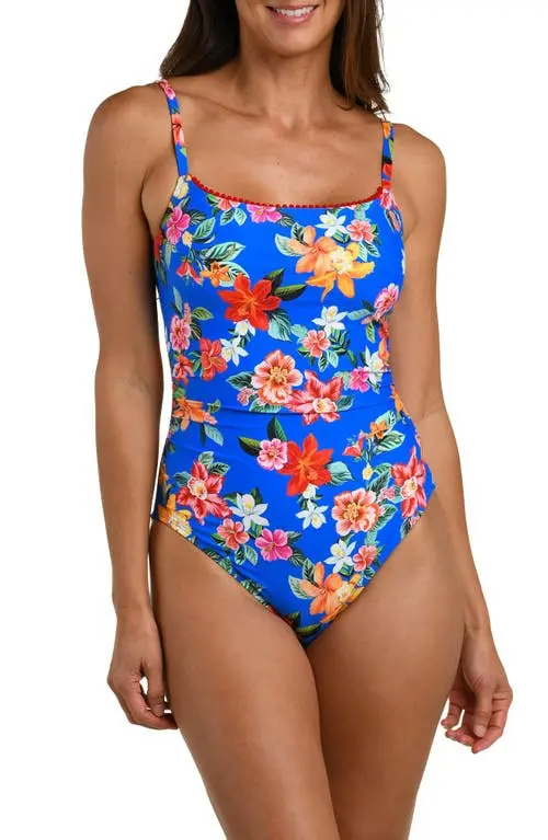 La Blanca Floral One-piece Swimsuit - Blue Multi