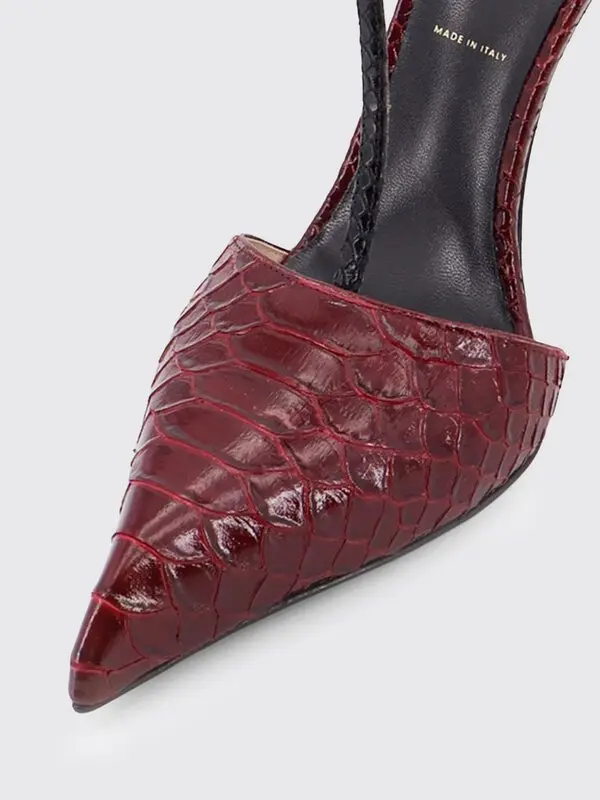 TOM FORD Crocodile Print Leather Pumps With Adjustable Ankle Strap - Red