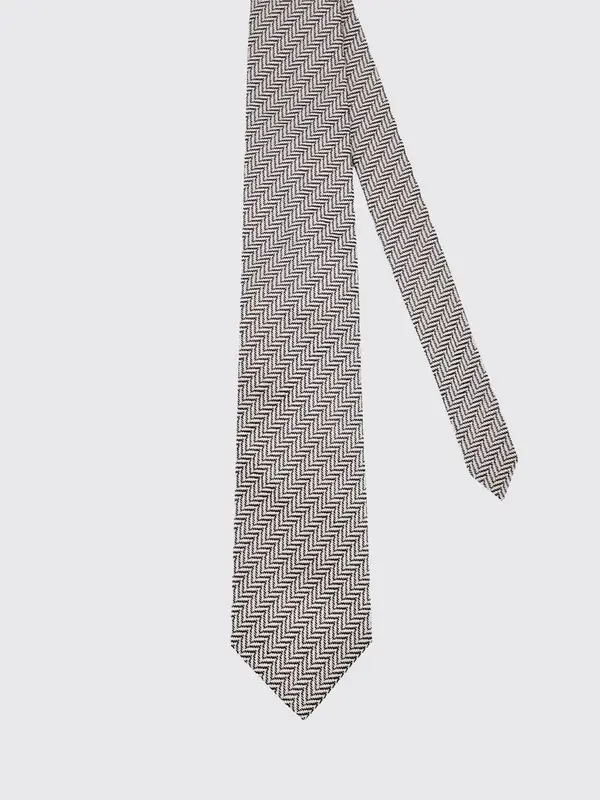 TOM FORD Jacquard Silk Tie - Silver