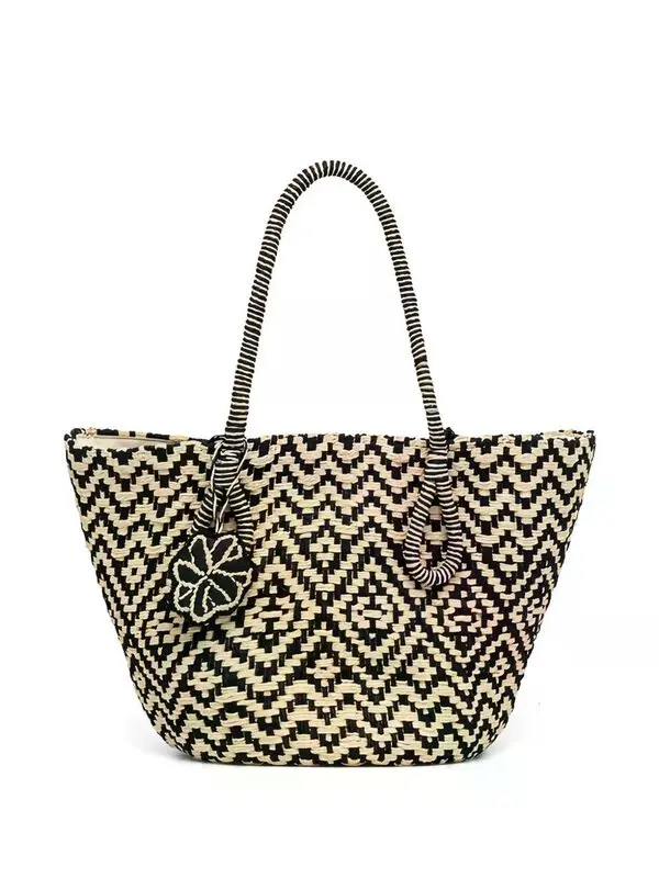 HOSS INTROPIA Woven Satchel With Flower Appliqu