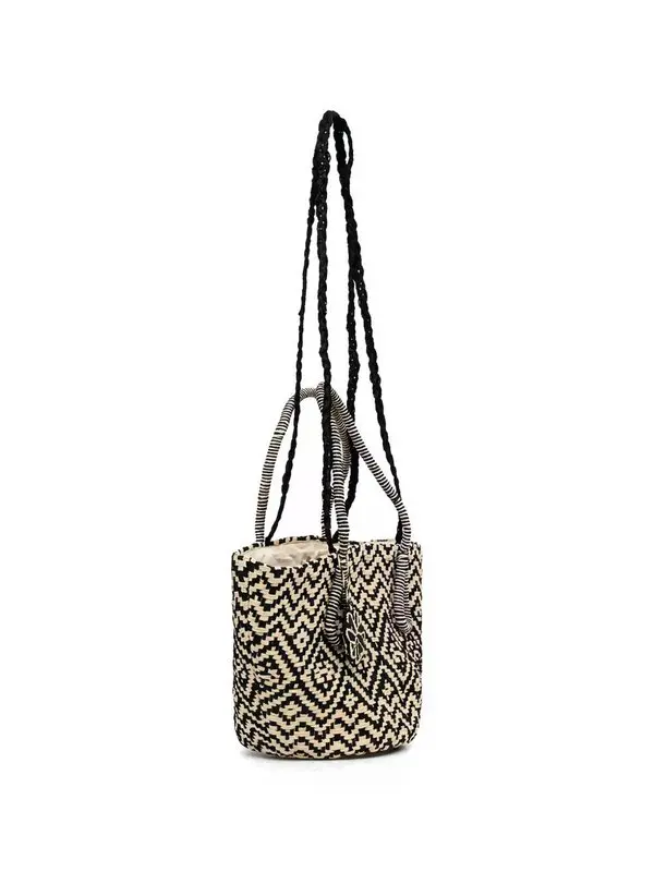 HOSS INTROPIA Woven Satchel With Flower Appliqu