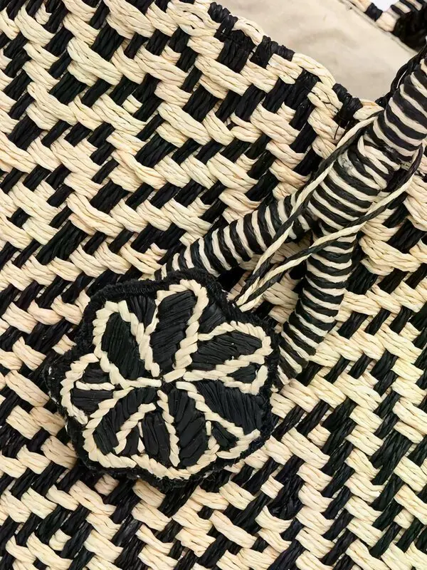 HOSS INTROPIA Woven Satchel With Flower Appliqu