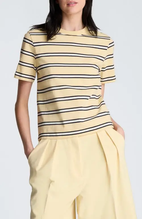 KENNETH COLE Stripe Heavyweight T-shirt - Pastel Yellow Multi