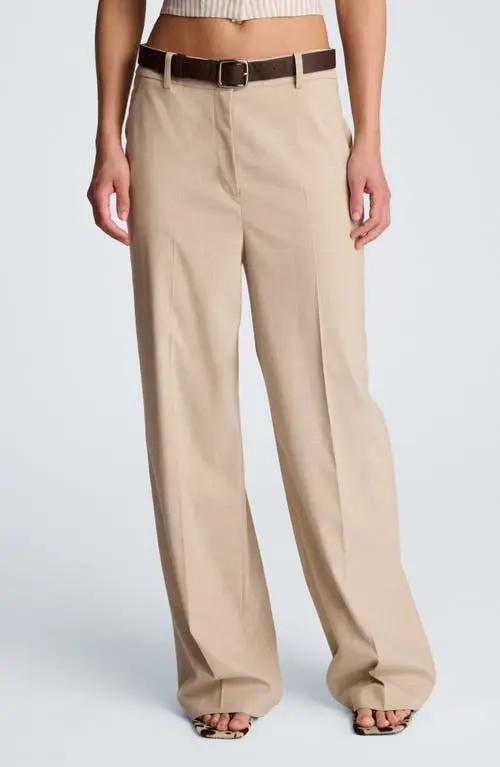 KENNETH COLE High Waist Wide Leg Pants - Tlesstaup/wht