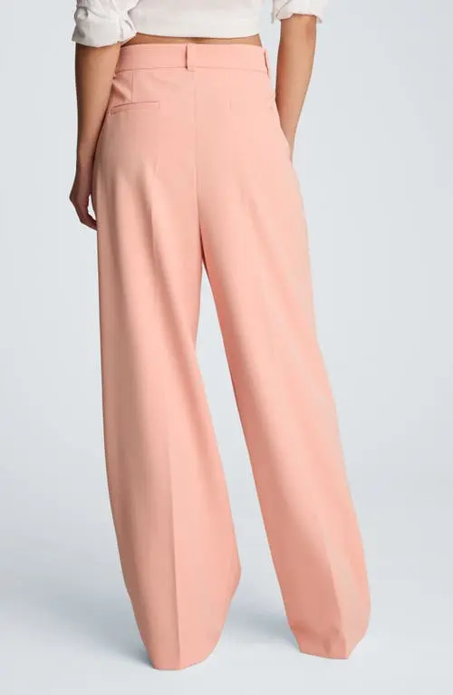 KENNETH COLE Double Pleat Wide Leg Trousers - Soft Peach