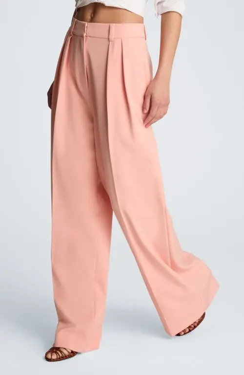 KENNETH COLE Double Pleat Wide Leg Trousers - Soft Peach
