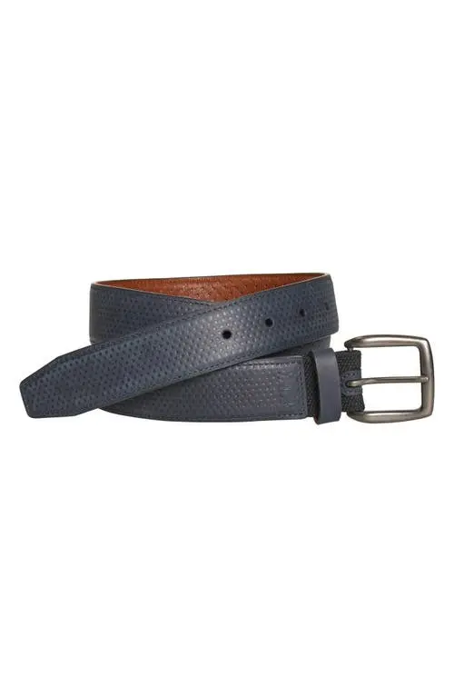 Johnston & Murphy Xc4 Burnished Leather Belt - Navy