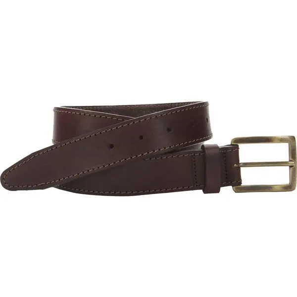 Johnston & Murphy Deaton Leather Belt - Dark Brown