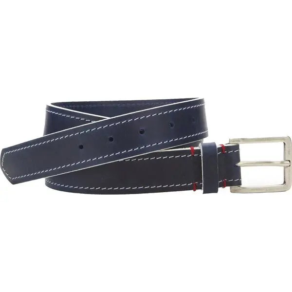 Johnston & Murphy Waxed Leather Belt - Navy