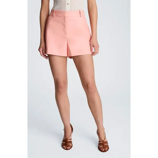 KENNETH COLE Faux Leather High-waisted Shorts - Soft Peach