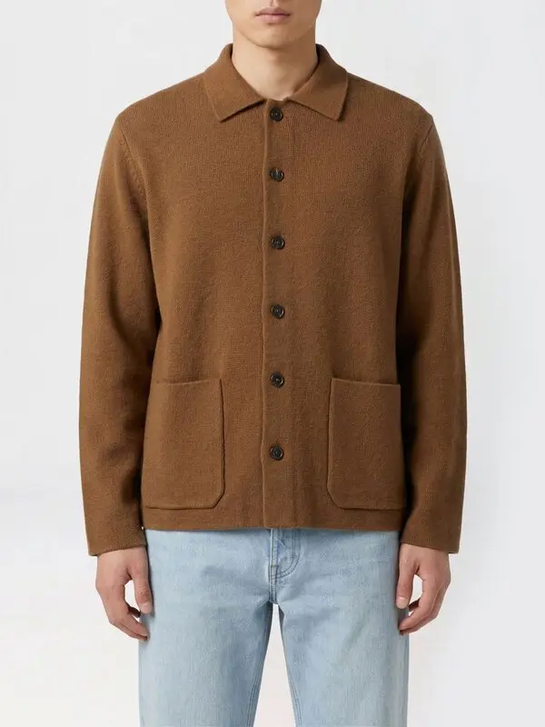 Le Kasha Collared Knit Jacket - Brown