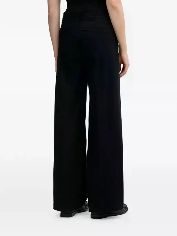 Sisley Wide Leg Zip-up Trousers - Black