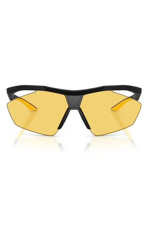 SCUDERIA FERRARI 81mm Semi Rimless Irregular Sunglasses - Black Matte/yellow Solid