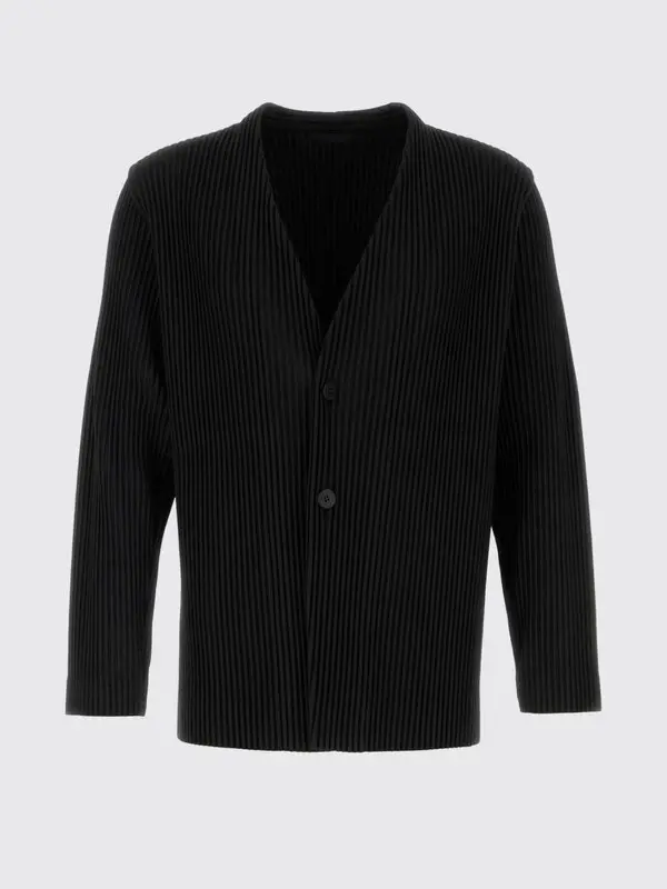 Issey Miyake Homme Plissé Pleated Cardigan - Black