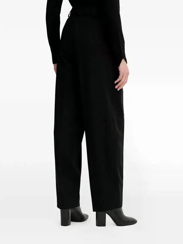 Sisley Pleated Wide Leg Trousers - Black