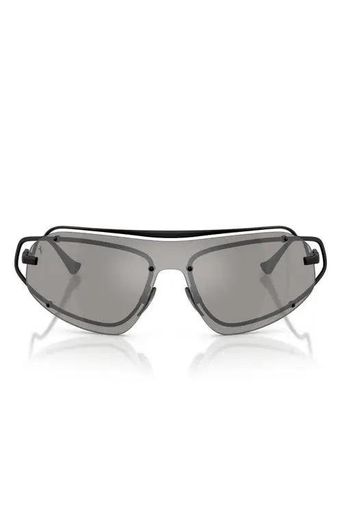 FERRARI 132mm Rimless Rectangular Sunglasses - Matte Black/grey Mirror