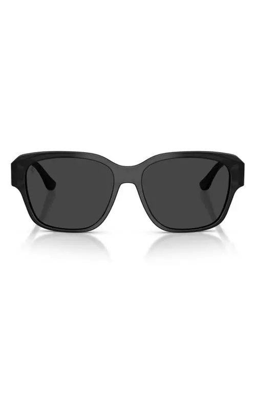FERRARI 57mm Polarized Square Sunglasses - Black/black Polar