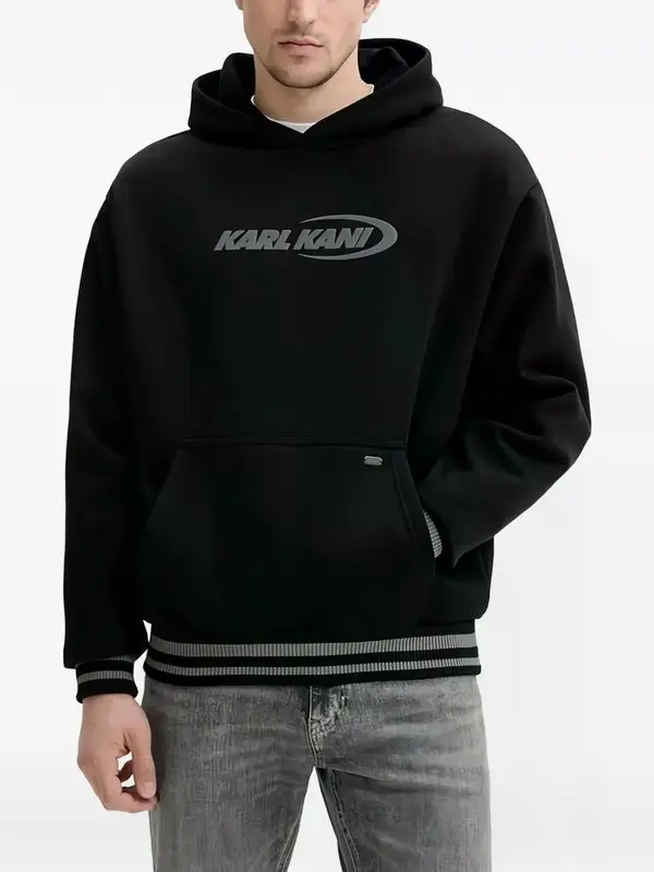 KARL KANI Logo-print Hoodie - Black