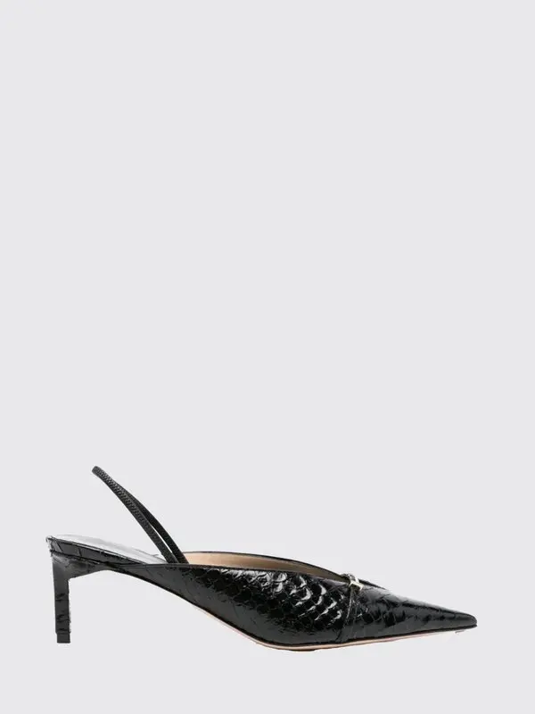 TOM FORD Crocodile Print Leather Slingback Pumps - Black