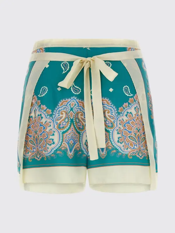 Pinko Satin Shorts With Ethnic Print
