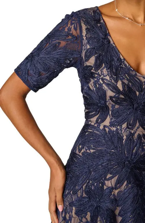 Adrianna Papell Soutache Lace Gown