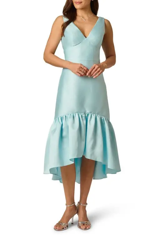 Adrianna Papell Mikado High-low Cocktail Dress - Clear Sky