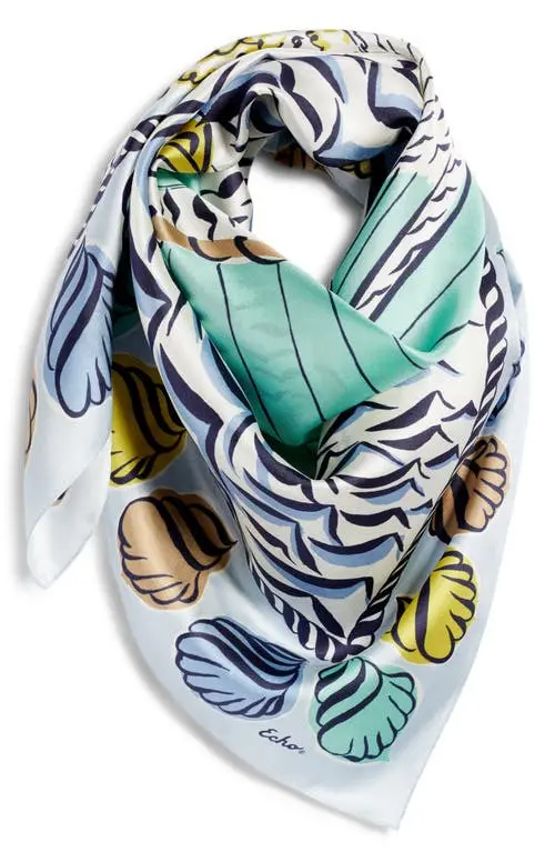 Echo Sail Away Silk Square Scarf - Chambray