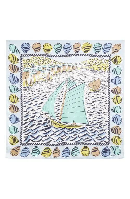 Echo Sail Away Silk Square Scarf - Chambray