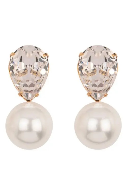 JENNIFER BEHR Cimone Drop Earrings - Crystal Antique Gold