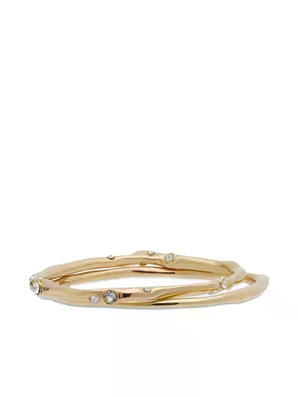 Dries Van Noten Crystal-embellished Cuff Bracelet Set - Gold