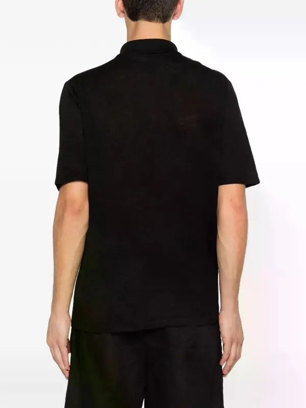 ROBERTO COLLINA Button-fastening Polo Shirt - Black