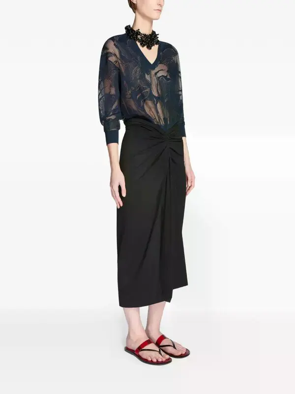Dries Van Noten Lace V-neck Sweater - Blue
