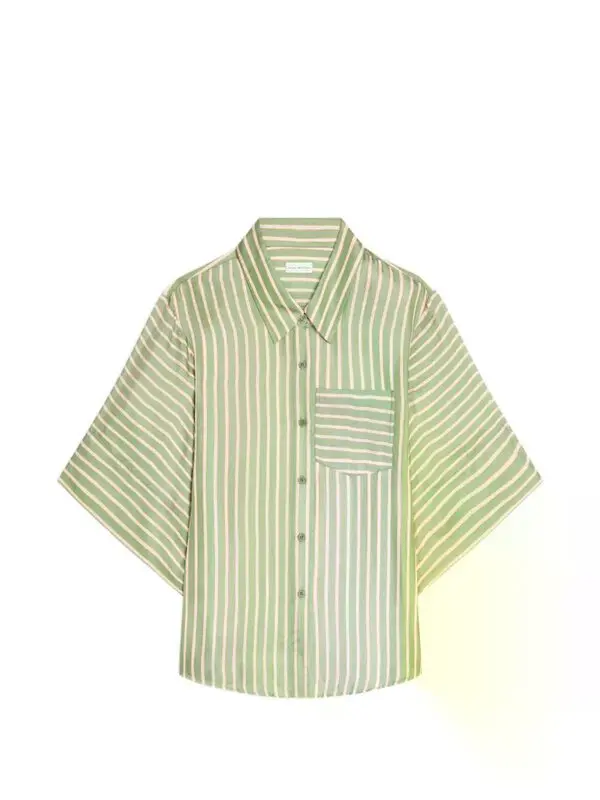 Dries Van Noten Striped Short-sleeve Shirt - Green
