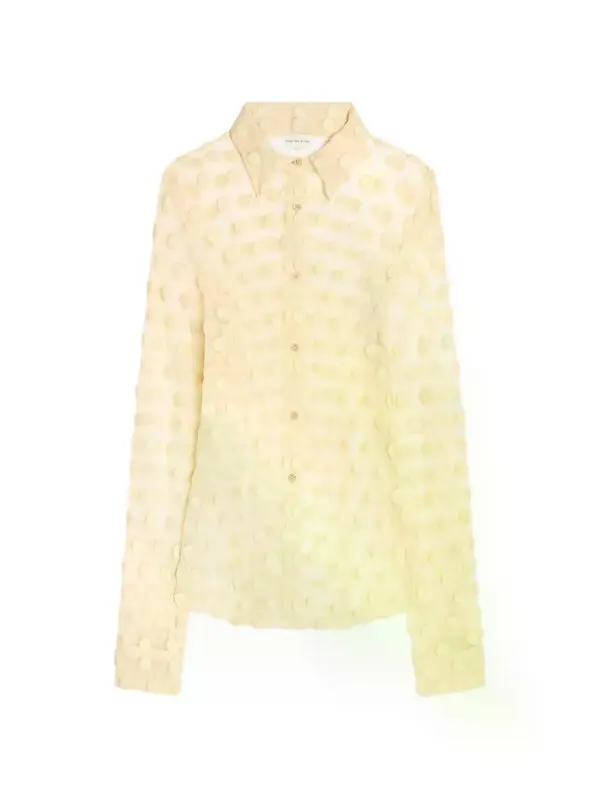 Dries Van Noten Fitted Mesh Cotton Shirt - Neutrals